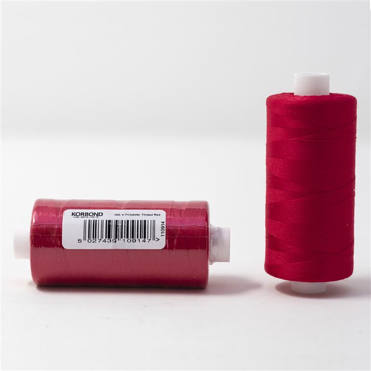 1000m Red Polyester Thread